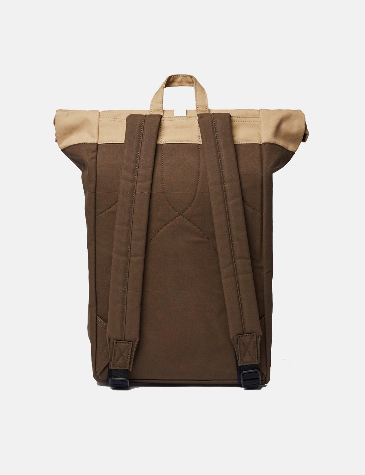 Sandqvist Dante Roll Top Backpack - Olive Green/Beige | Garmentory