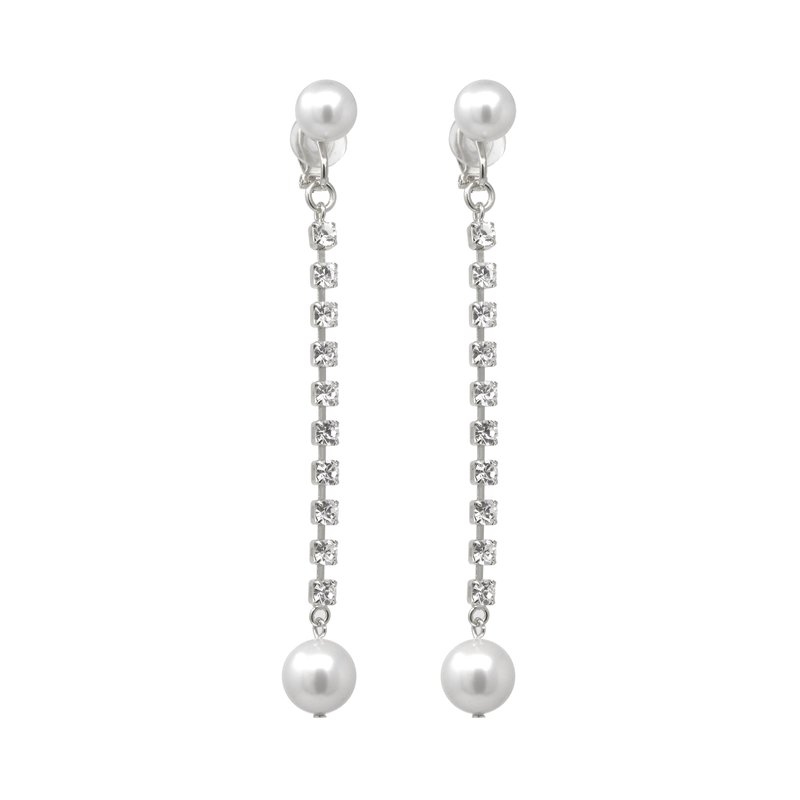 Joomi Lim Crystal Chain & Pearl Clip Earrings | Garmentory