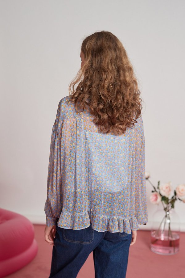 Twenty-Seven Names Lisa Silk Blouse - Blue Floral | Garmentory
