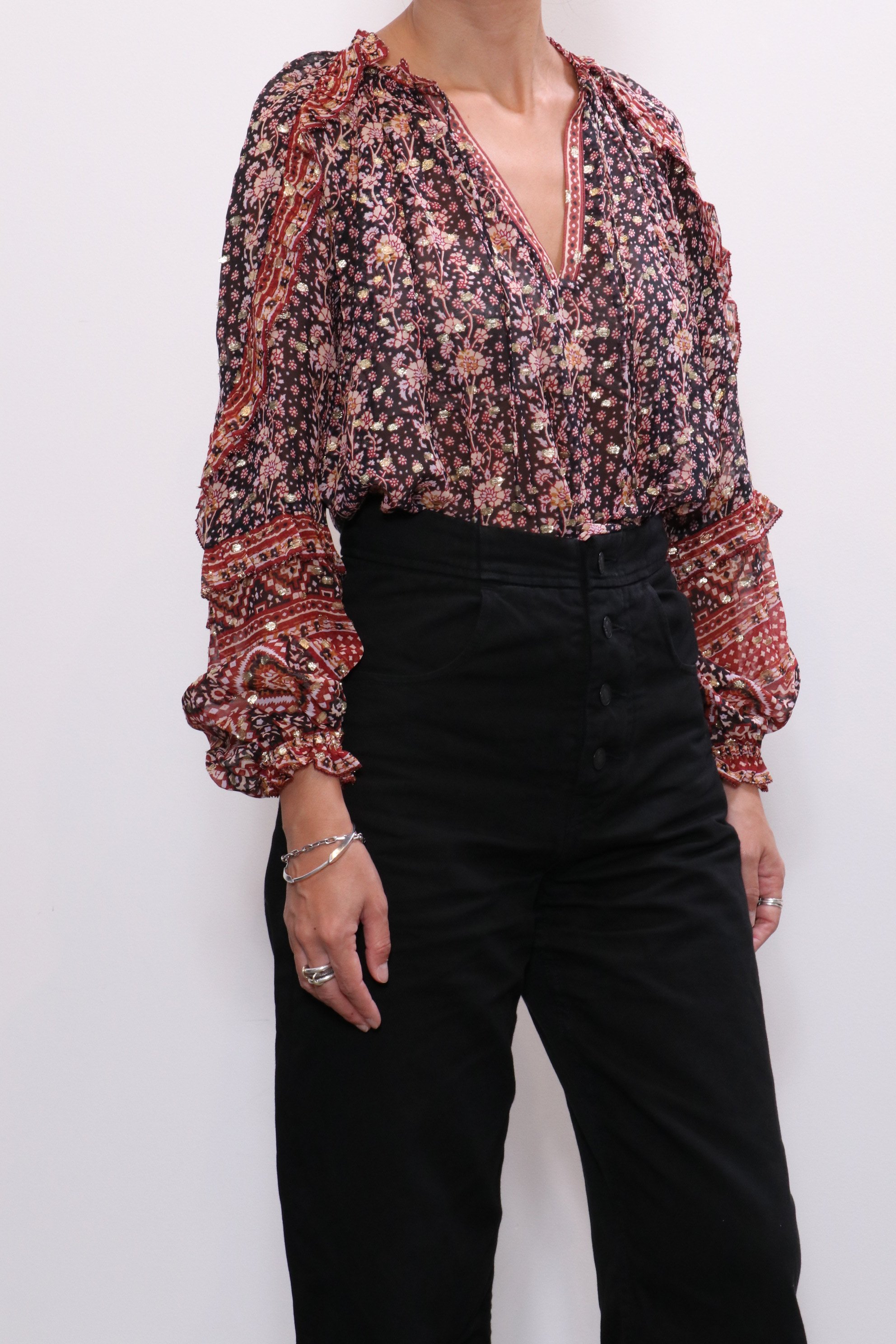 Ulla Johnson Calista Blouse - Midnight | Garmentory