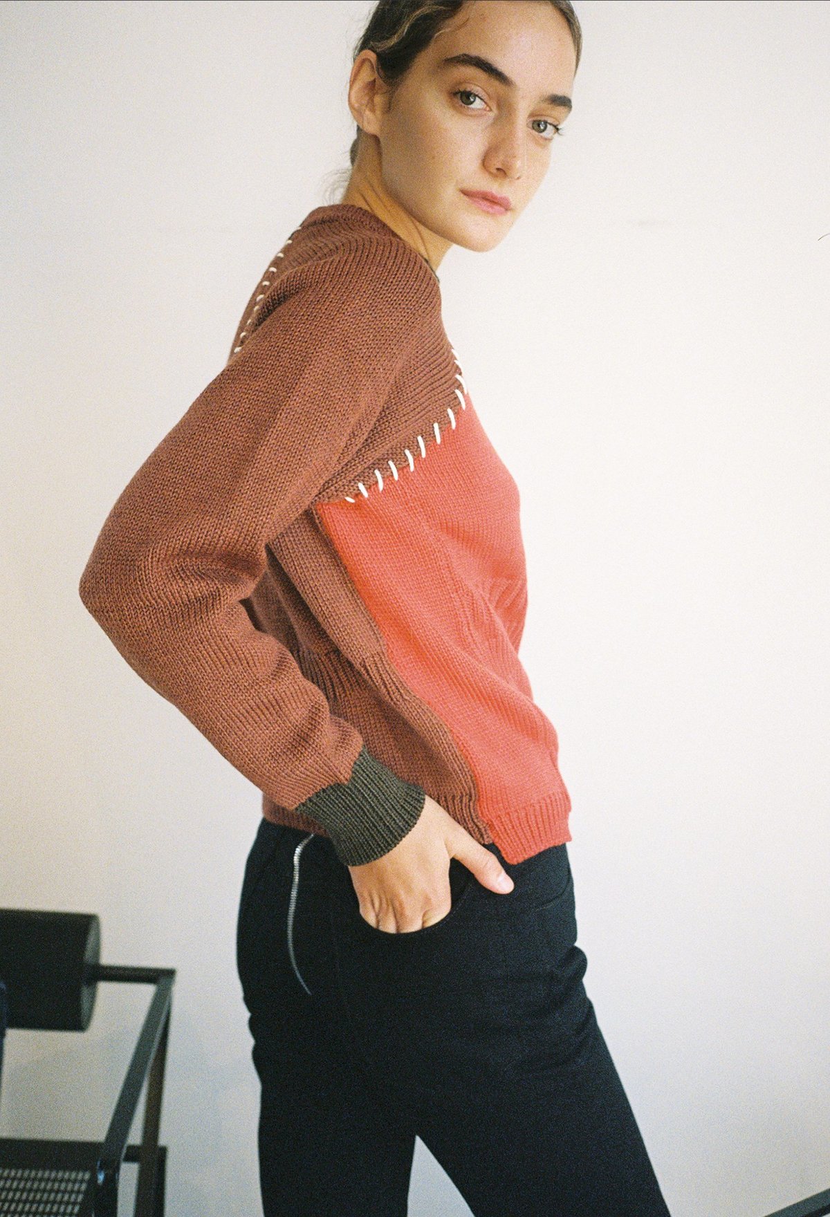Lorod Colorblock Pullover - Rust | Garmentory