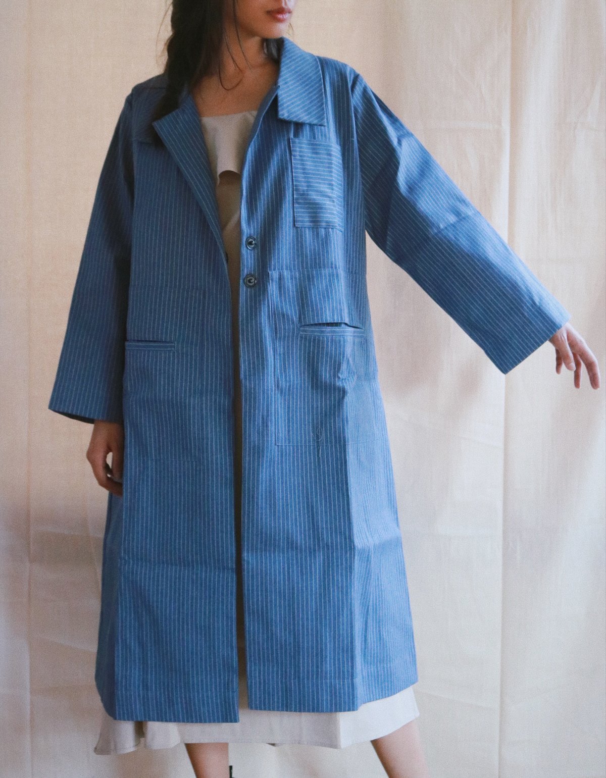 Toit Volant Bianca jacket in gangsta stripe sample | Garmentory