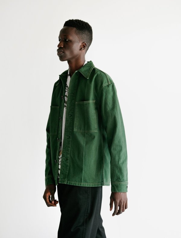 Lemaire Overshirt - Denim Clover Green | Garmentory