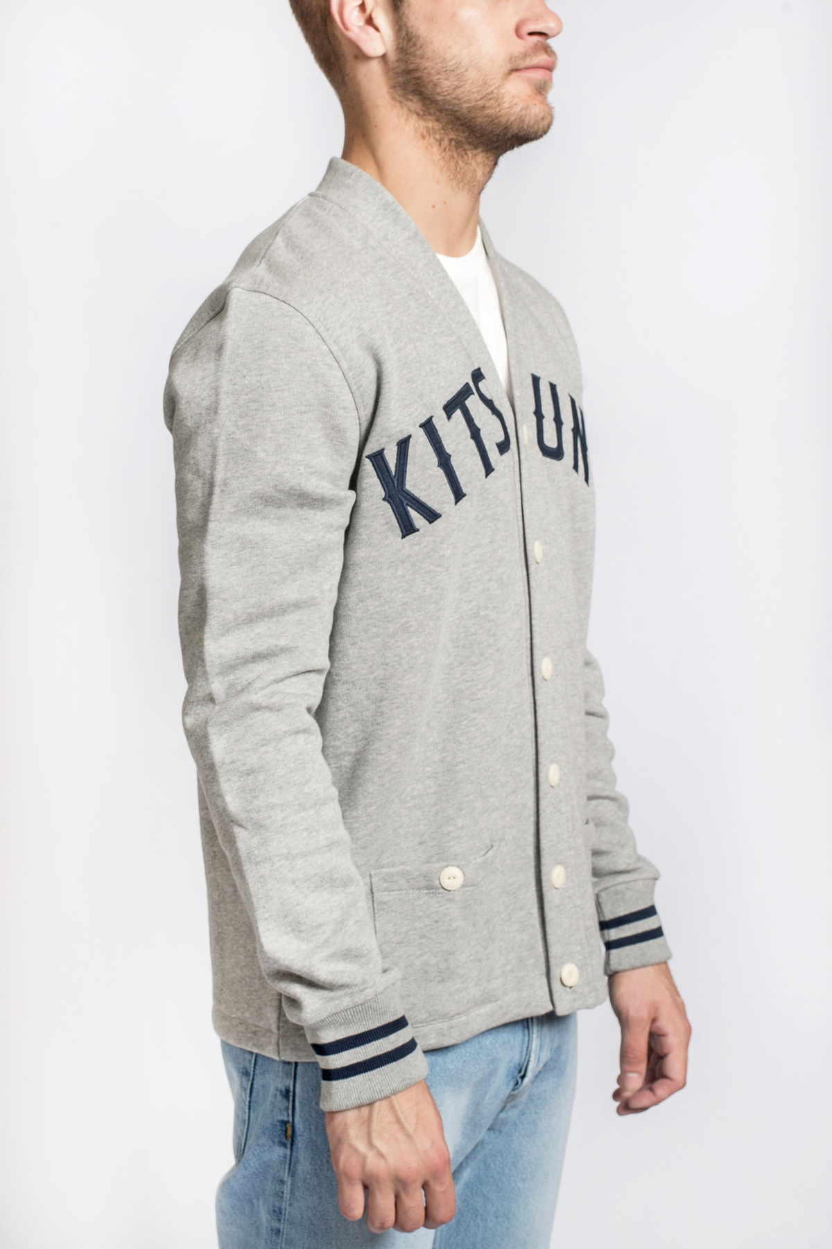 Men's Maison Kitsune Baseball Cardigan | Garmentory