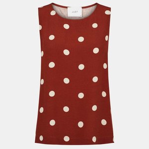 Just Female Caia Top - Rust/White Polka Dot | Garmentory