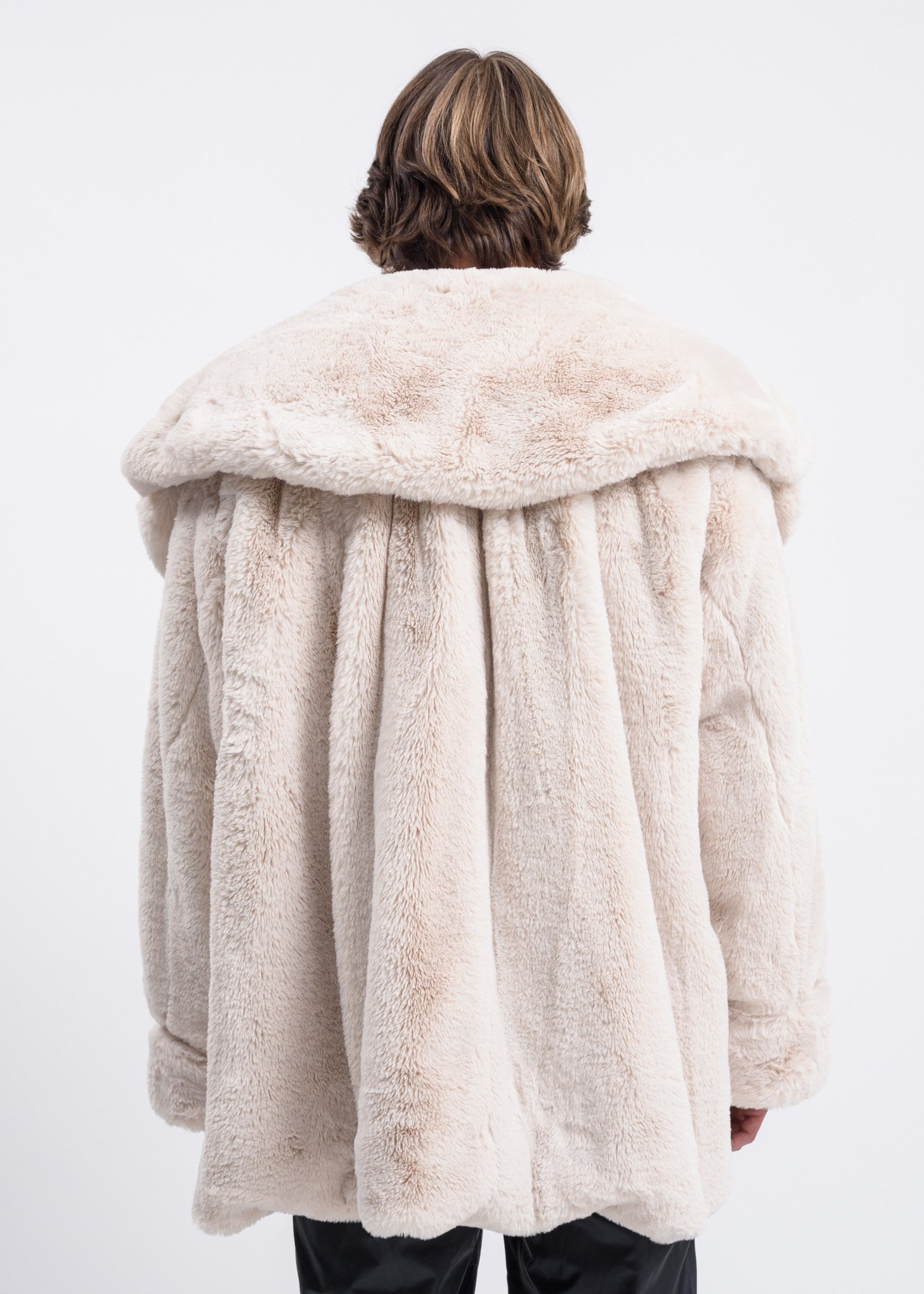 we11done\ Faux Fur Coat - Ivory | Garmentory