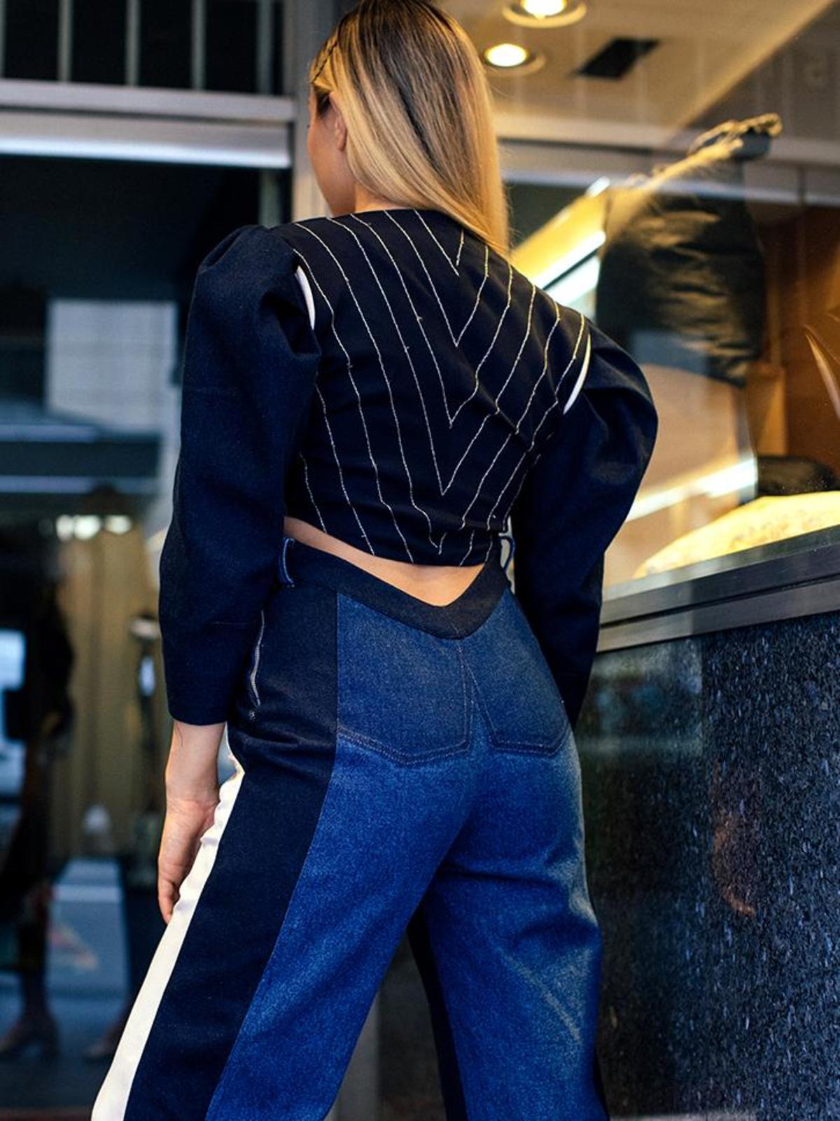 Francesca Longo Denim Suit Trouser - Blue | Garmentory