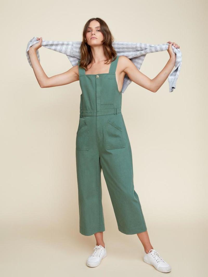 Ryder Pip Denim Overalls - Green | Garmentory
