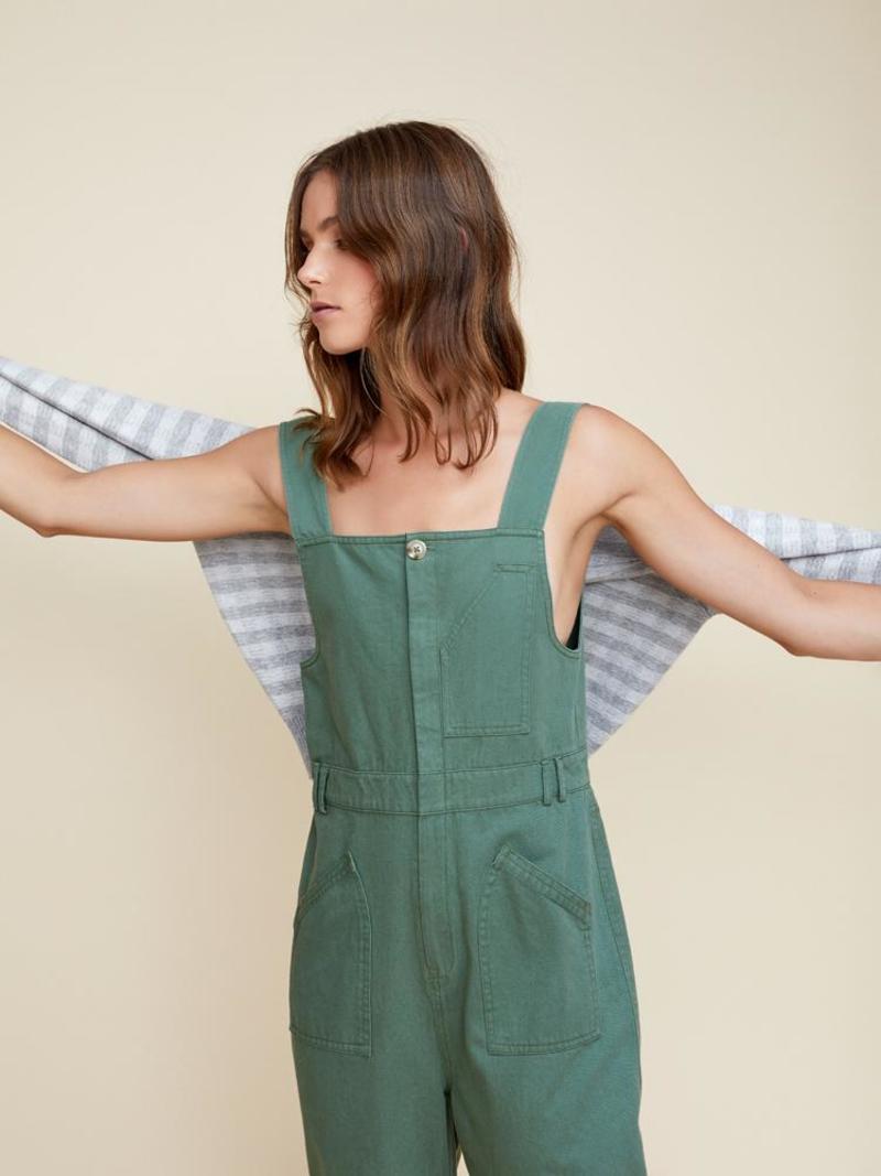 Ryder Pip Denim Overalls - Green | Garmentory