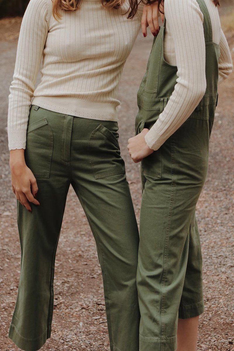 Ryder Pip Denim Overalls - Green | Garmentory