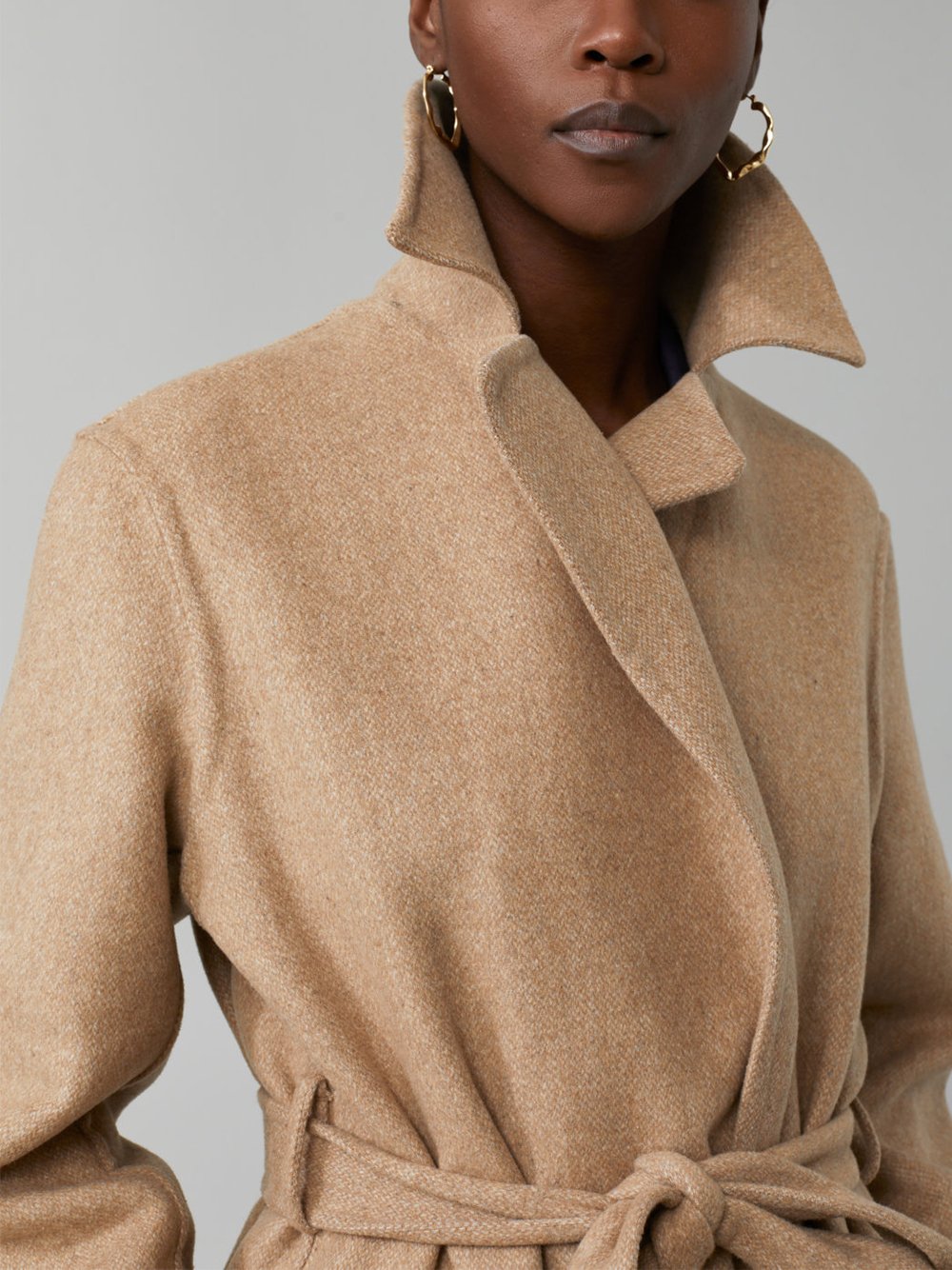closed bale doubleface wool coat - burlywood | Garmentory