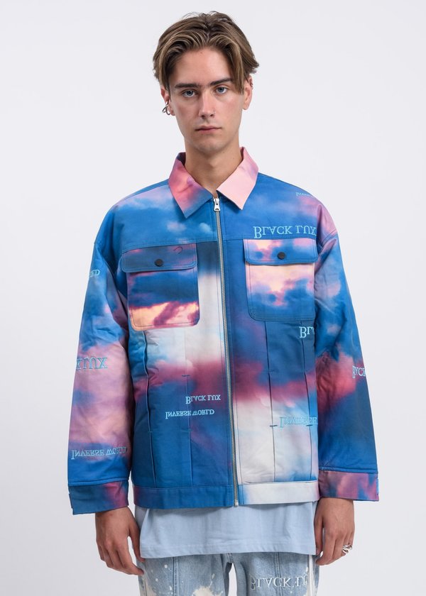 Black Lux Clouds Front Zip Jacket - Multi | Garmentory