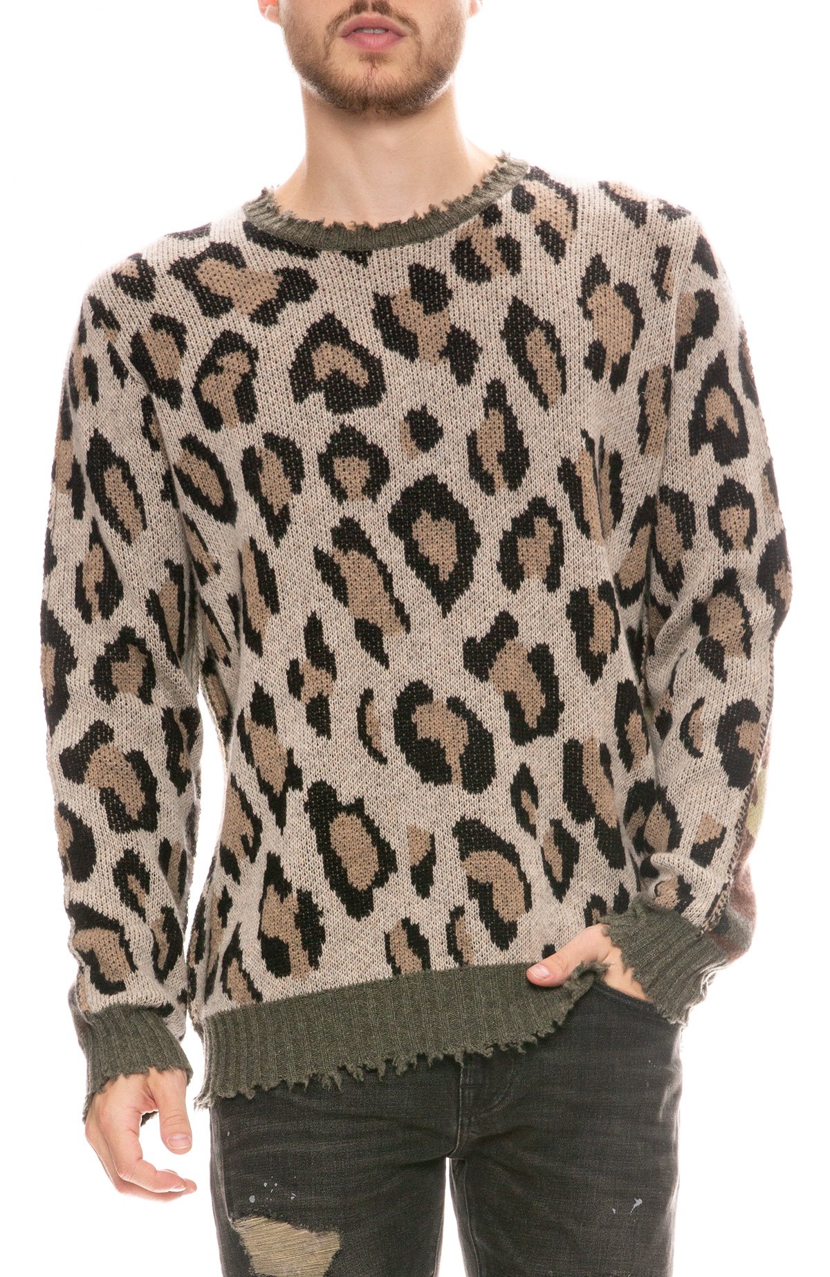 R13 Camouflage Cashmere Sweater - Leopard | Garmentory