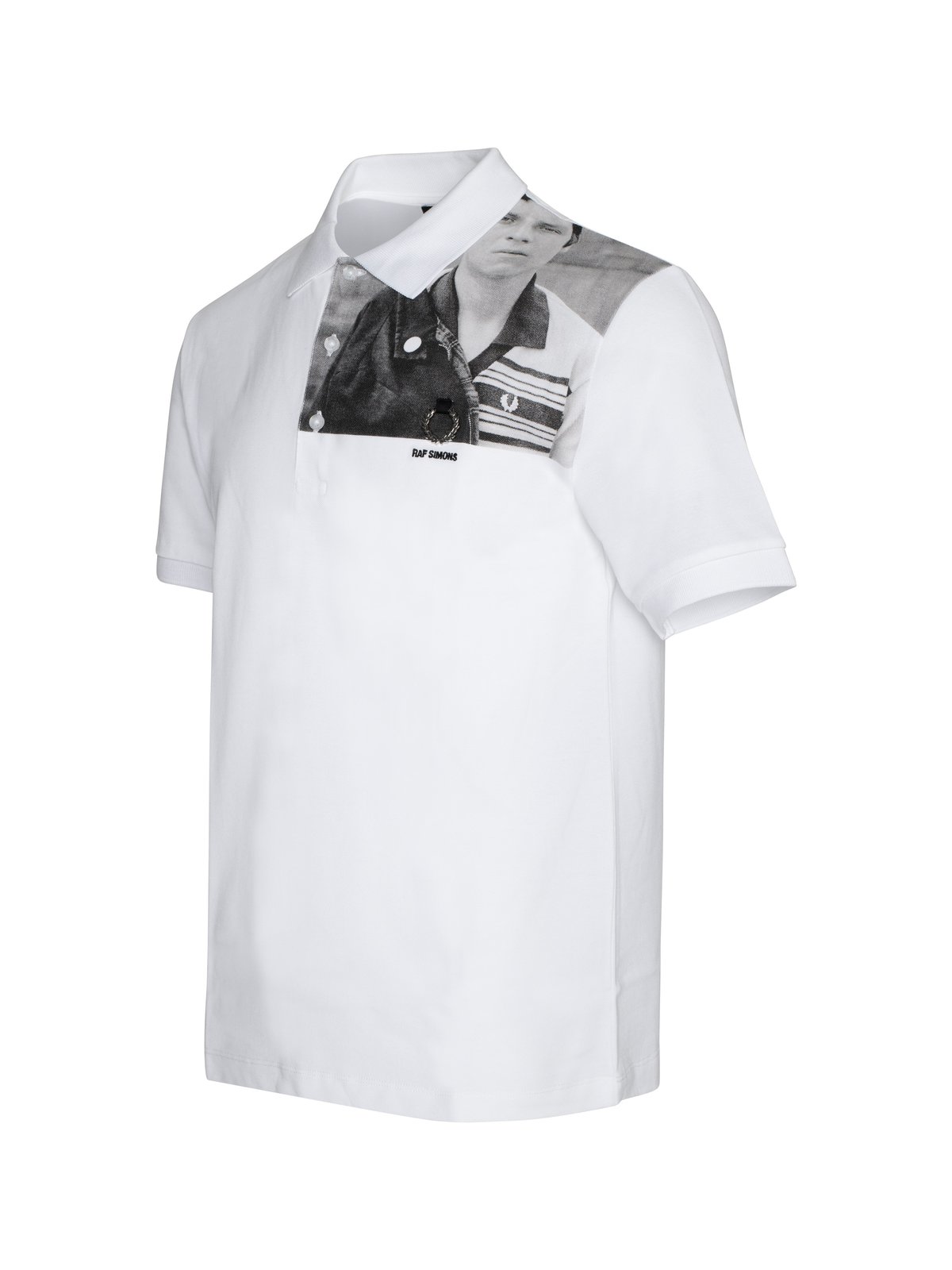 RAF SIMONS Shoulder Print Polo - White | Garmentory