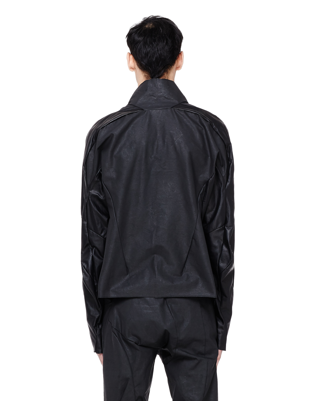 Leon Emanuel Blanck Leather Sleeves Forced Aviator Jacket - black ...