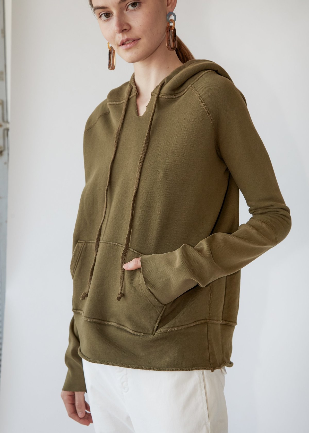 Nili Lotan Janie Hoodie - Army Green | Garmentory