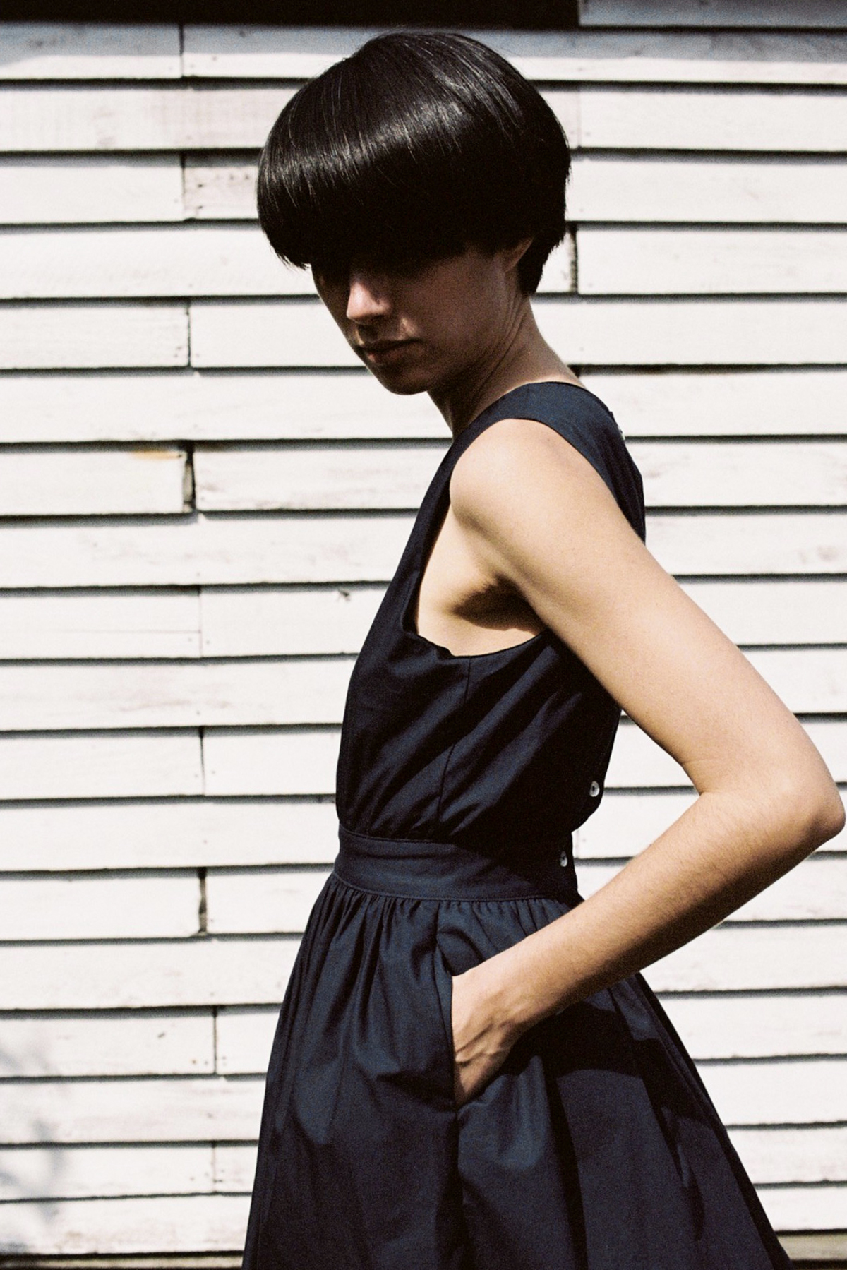 Objects Without Meaning Button-Back Dress - navy | Garmentory