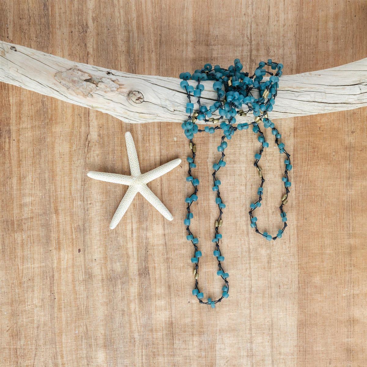 Hom Art Fishingline Necklace - Blue/Black | Garmentory