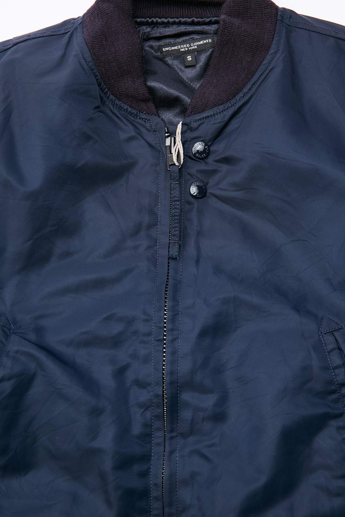 Engineered Garments Aviator Flight Satin Nylon Jacket - Navy | Garmentory