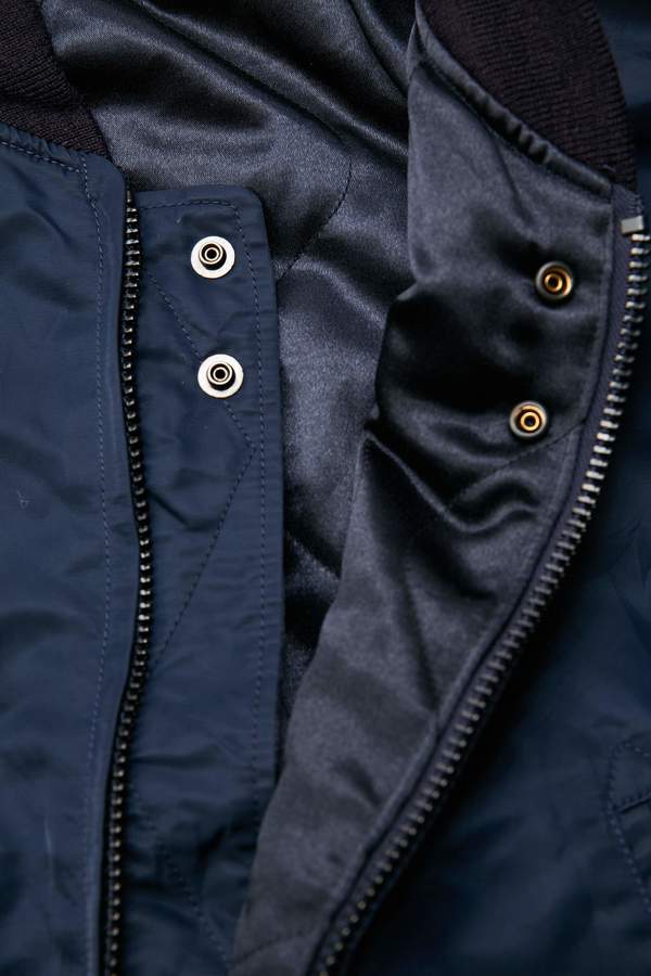 Engineered Garments Aviator Flight Satin Nylon Jacket - Navy | Garmentory