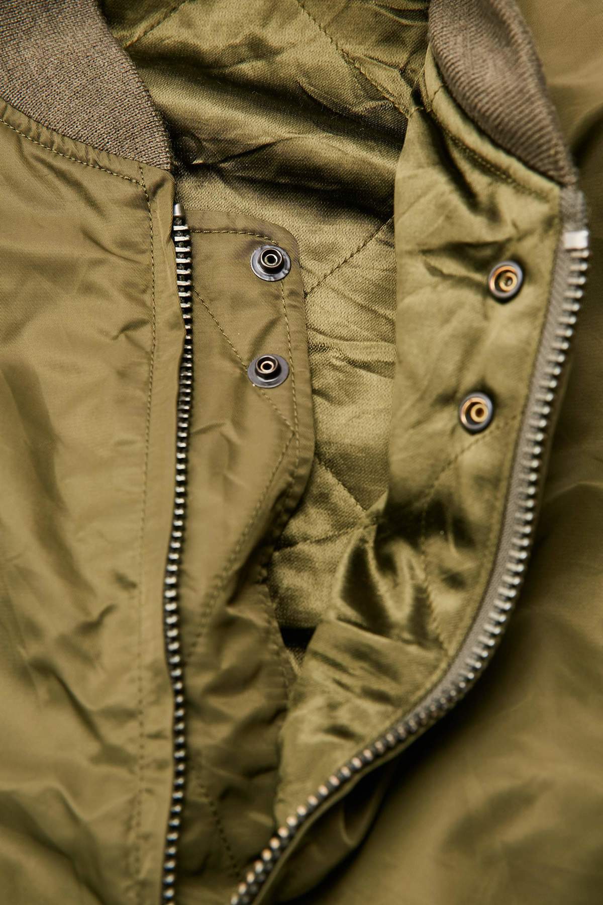 Engineered Garments Flight Satin Nylon Aviator Jacket - Olive | Garmentory