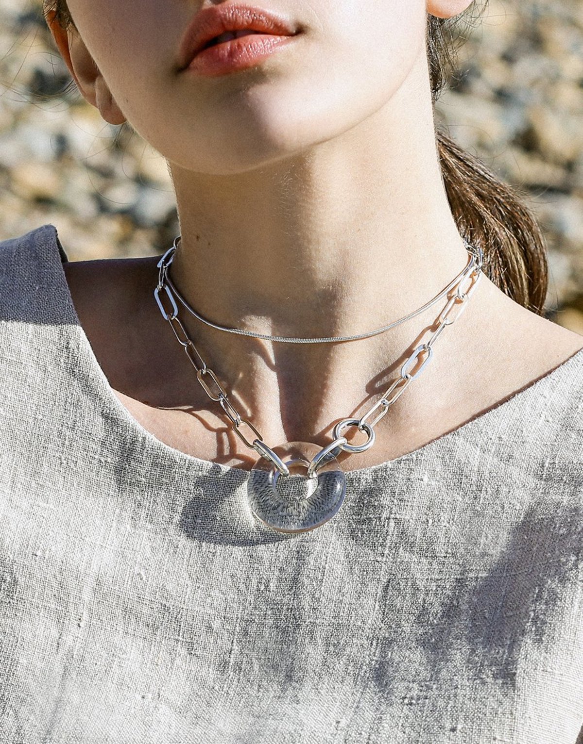 Cled Opening Necklace - Clear Air | Garmentory