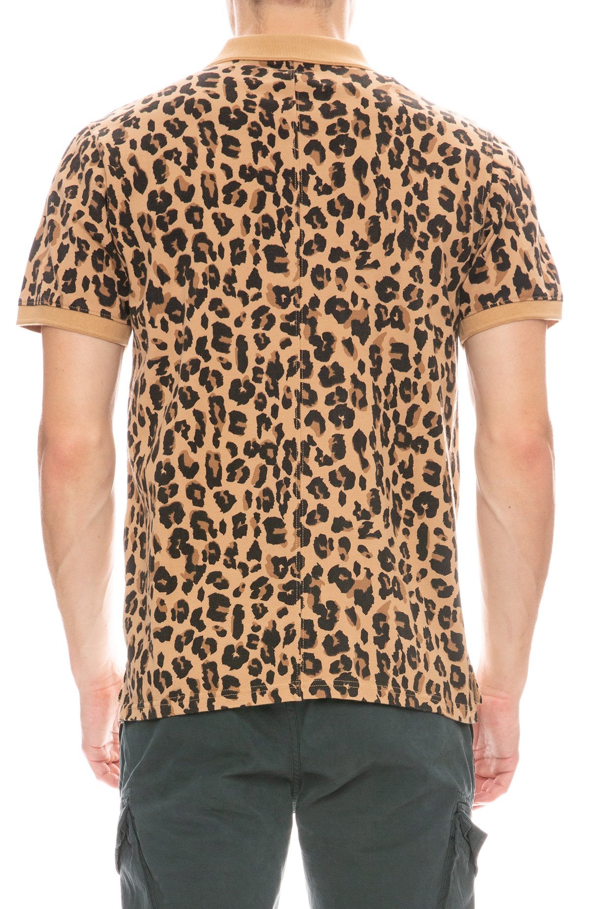 Ovadia & Sons Leopard Pique Polo - Tan | Garmentory