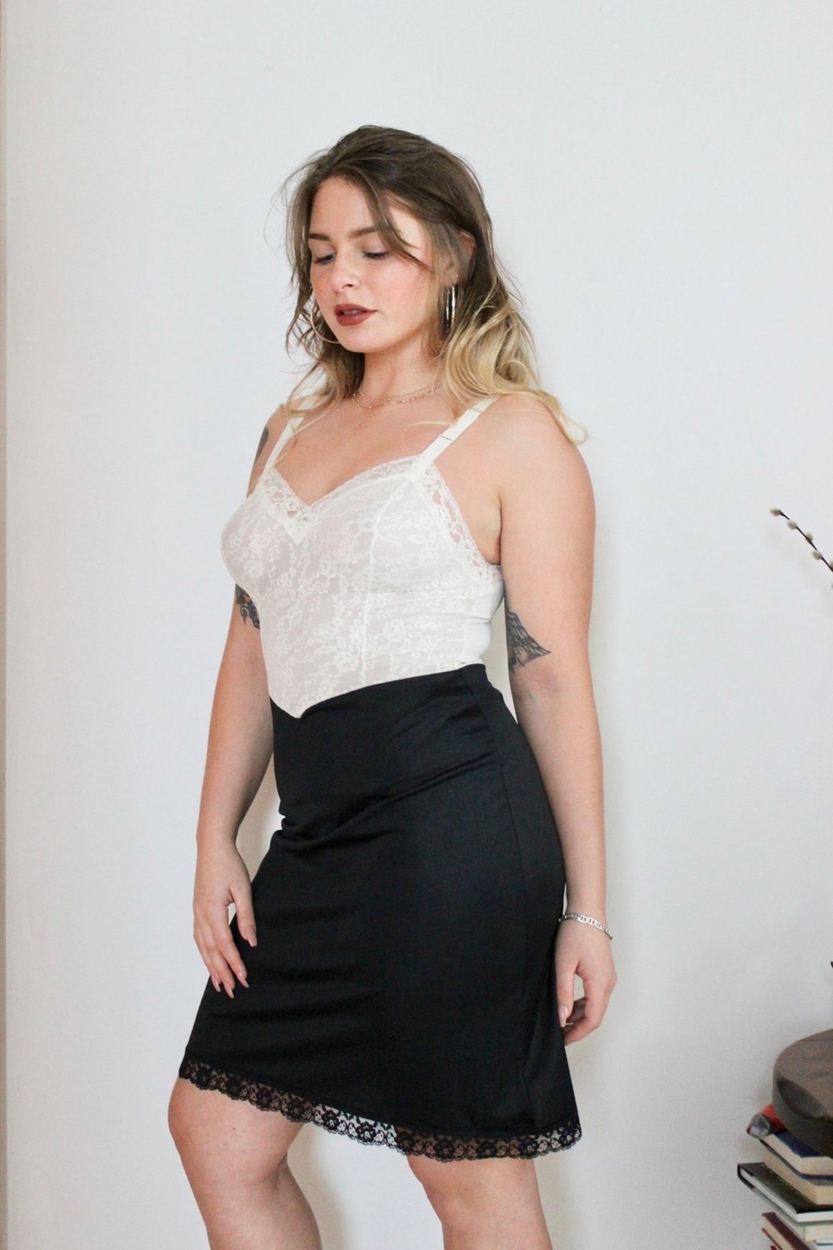 Vintage Lace Slip - Black/White | Garmentory
