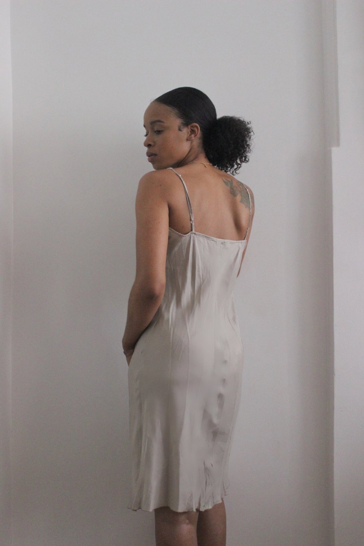 Vintage Sheer Silk Slip - CLOUD GRAY | Garmentory