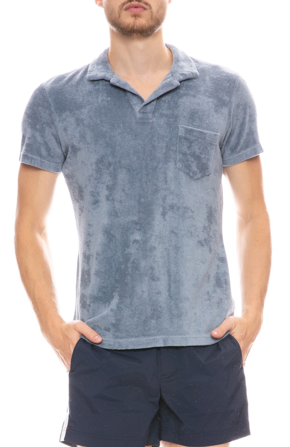 Orlebar Brown Terry Towelling Polo shirt - SHADOW GREY | Garmentory