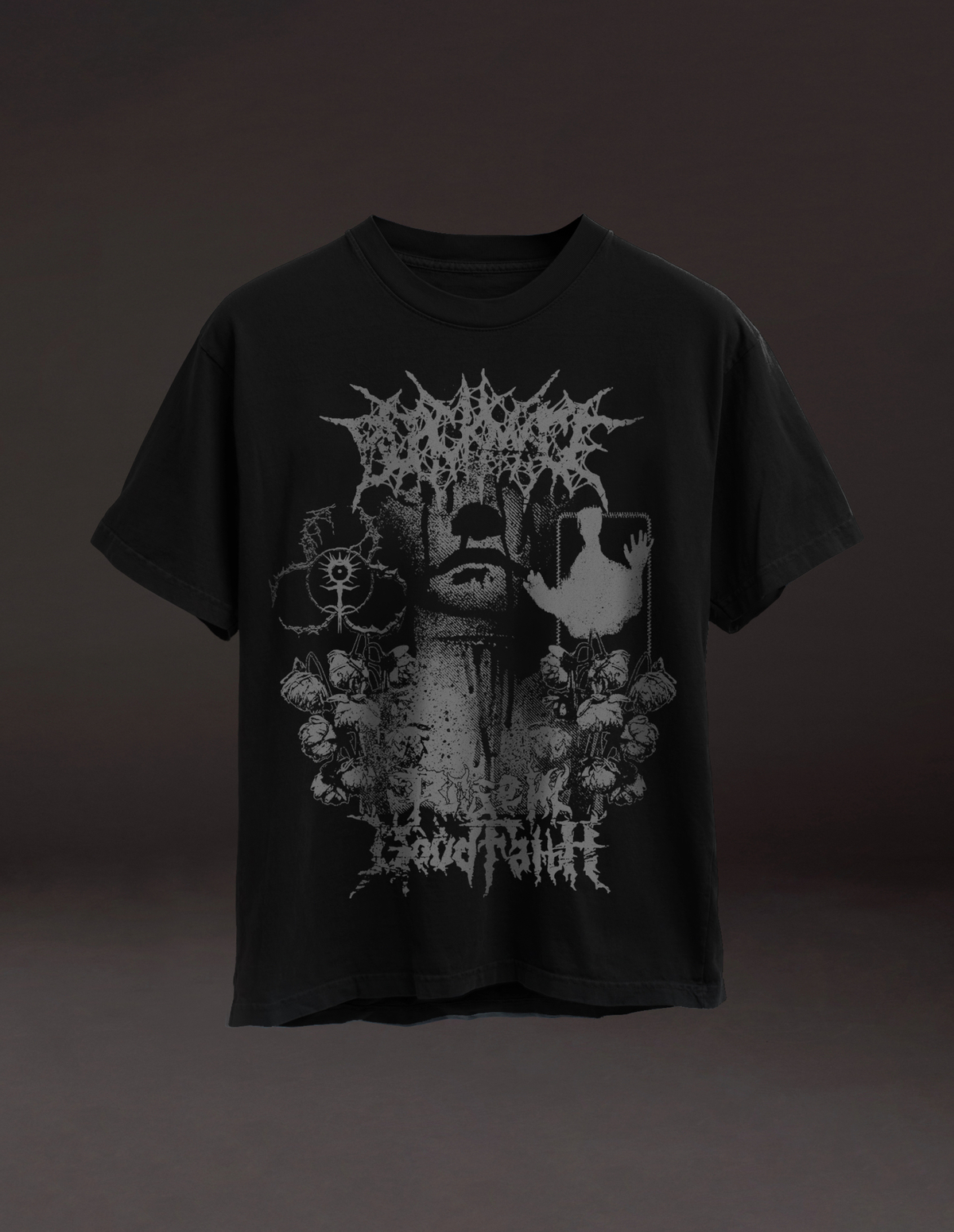 Ghostemane x Rose In Good Faith Grey Cotton Limited Tour Only Tee ...