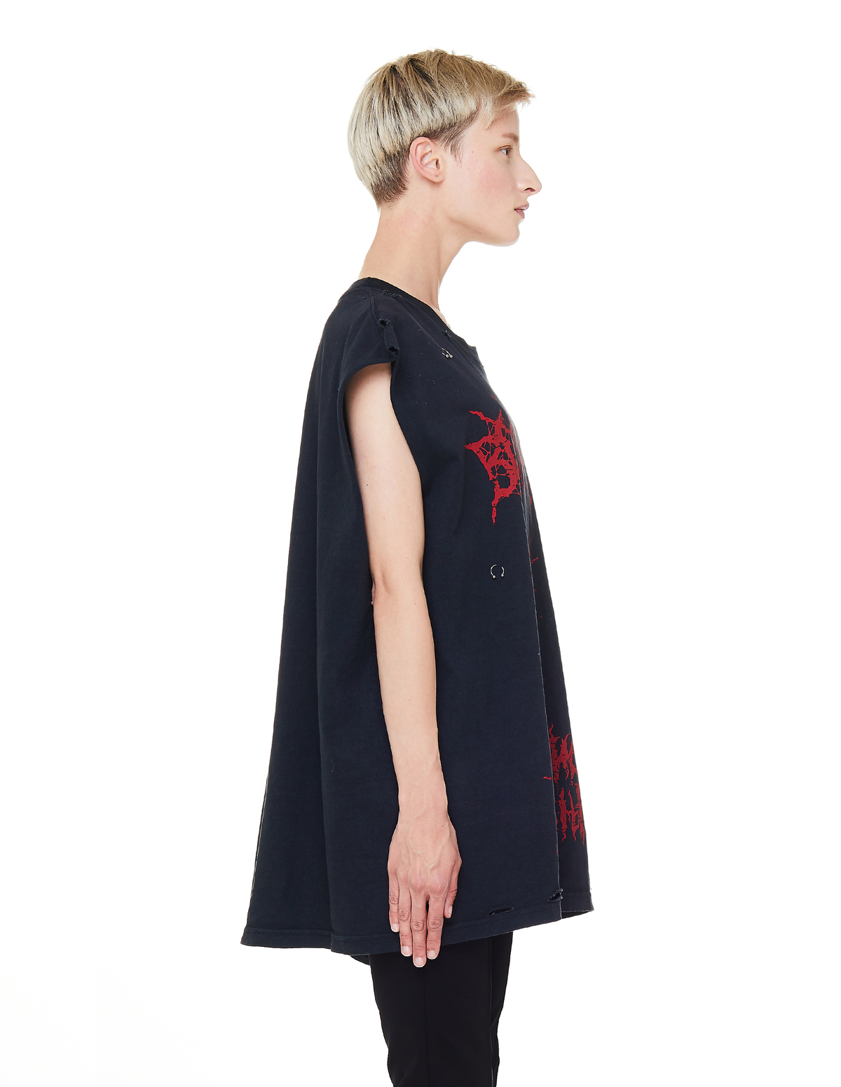 Ghostemane x Rose In Good Faith Flash Distressed Cutoff x Blackmage ...