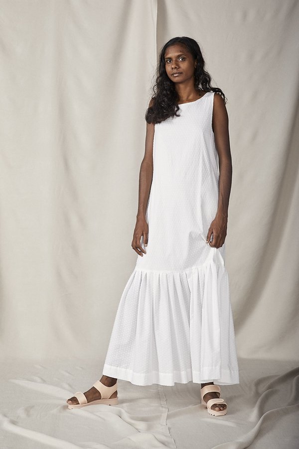 Lois Hazel Fold Dress - White | Garmentory