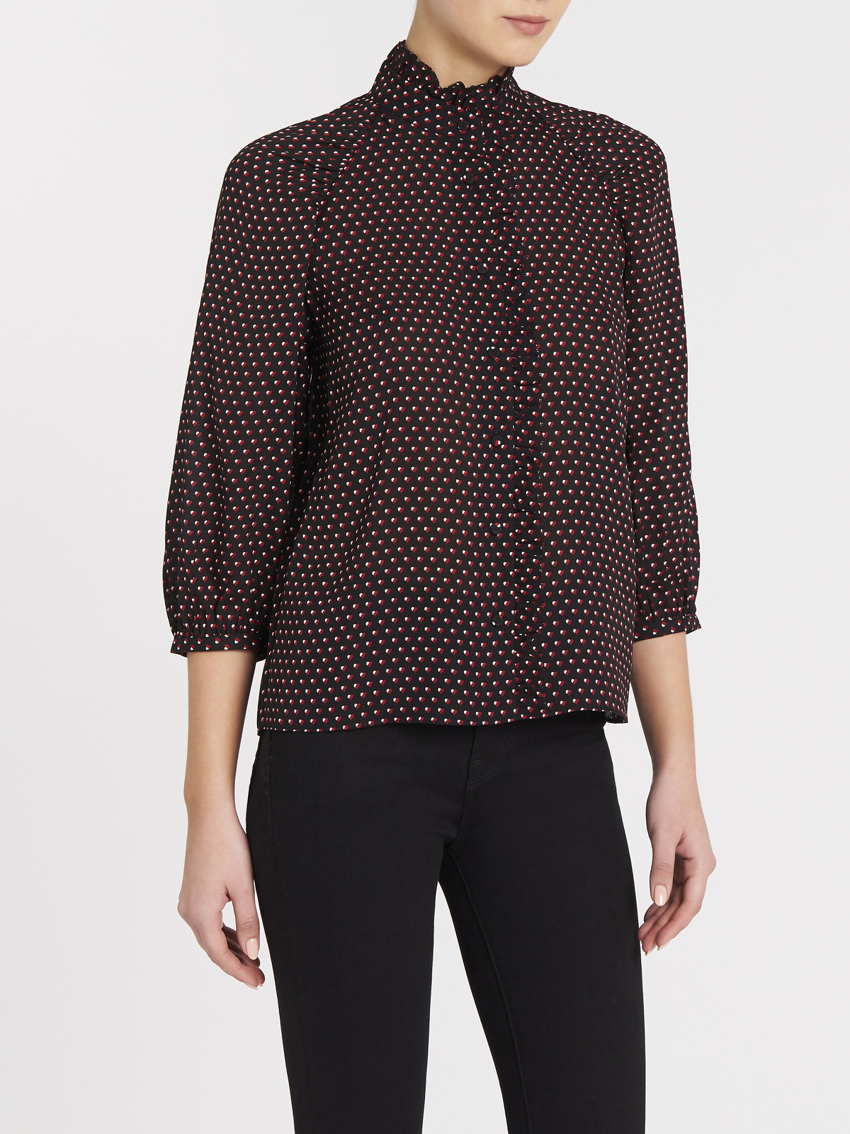 FRAME Denim Grace Top - Black/Multi | Garmentory