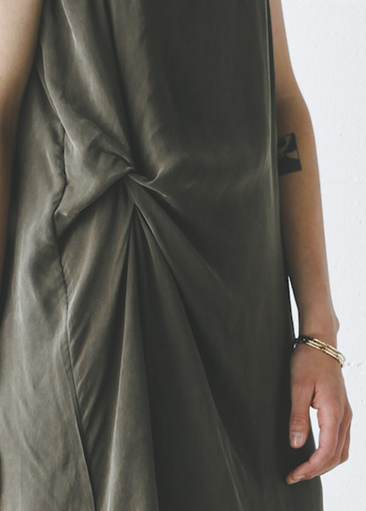 Objects Without Meaning Twist Lounge Dress - Olive | Garmentory