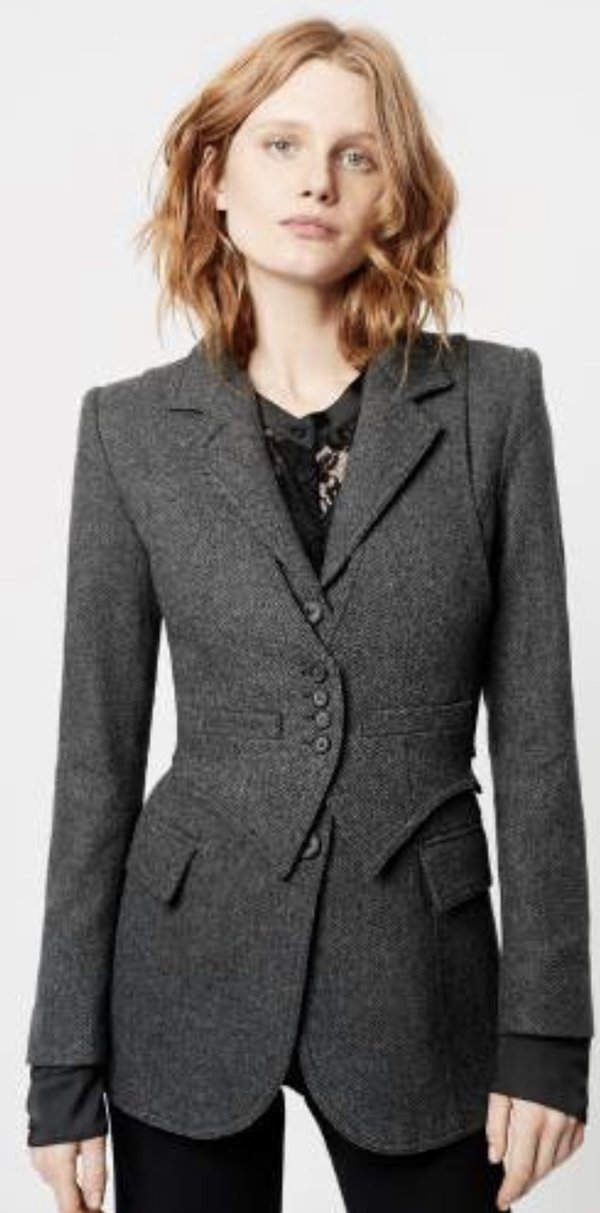Smythe 3-Button Blazer - Charcoal Herringbone | Garmentory
