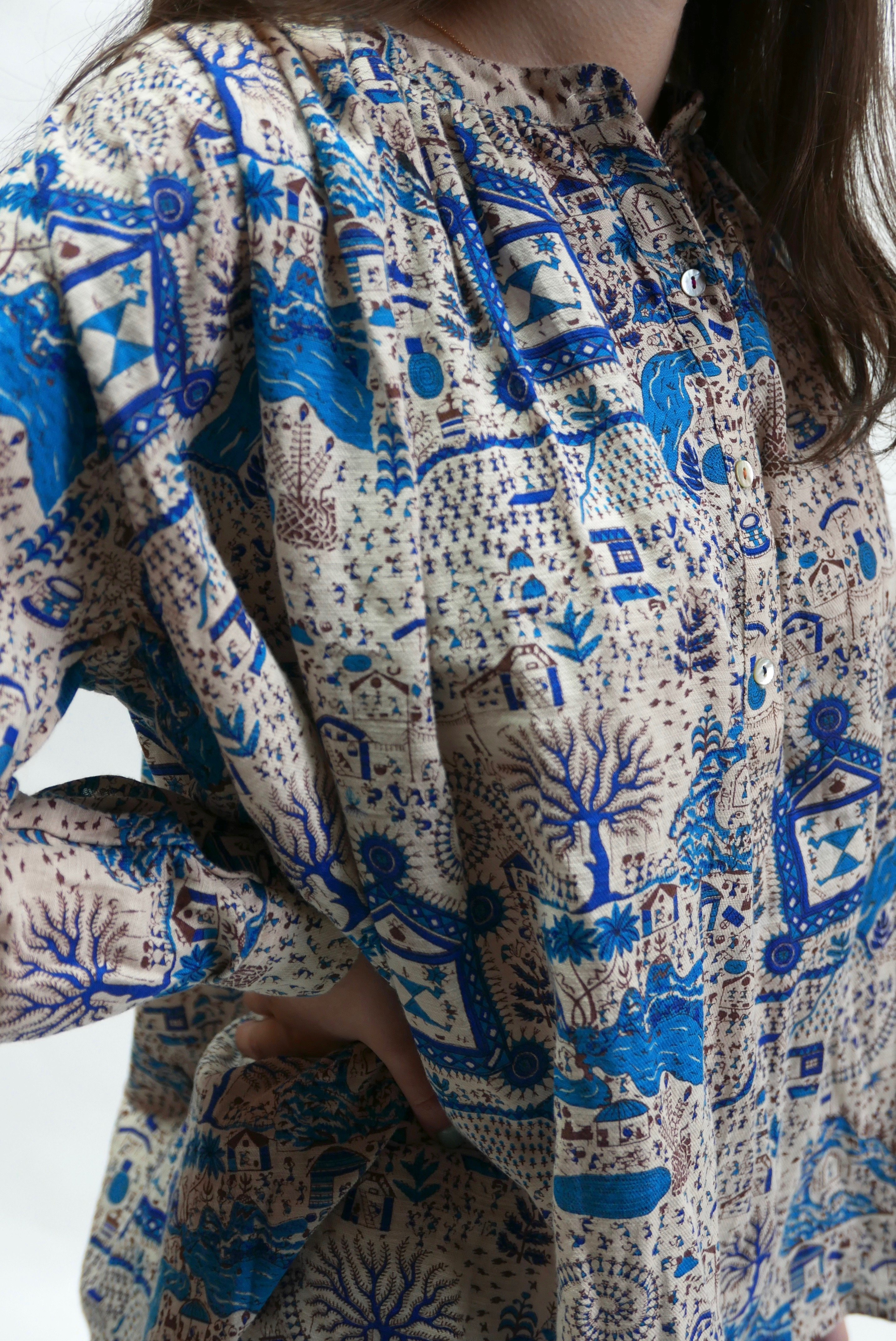 Matta NY Bheeti Folk Blouse - Turquoise | Garmentory