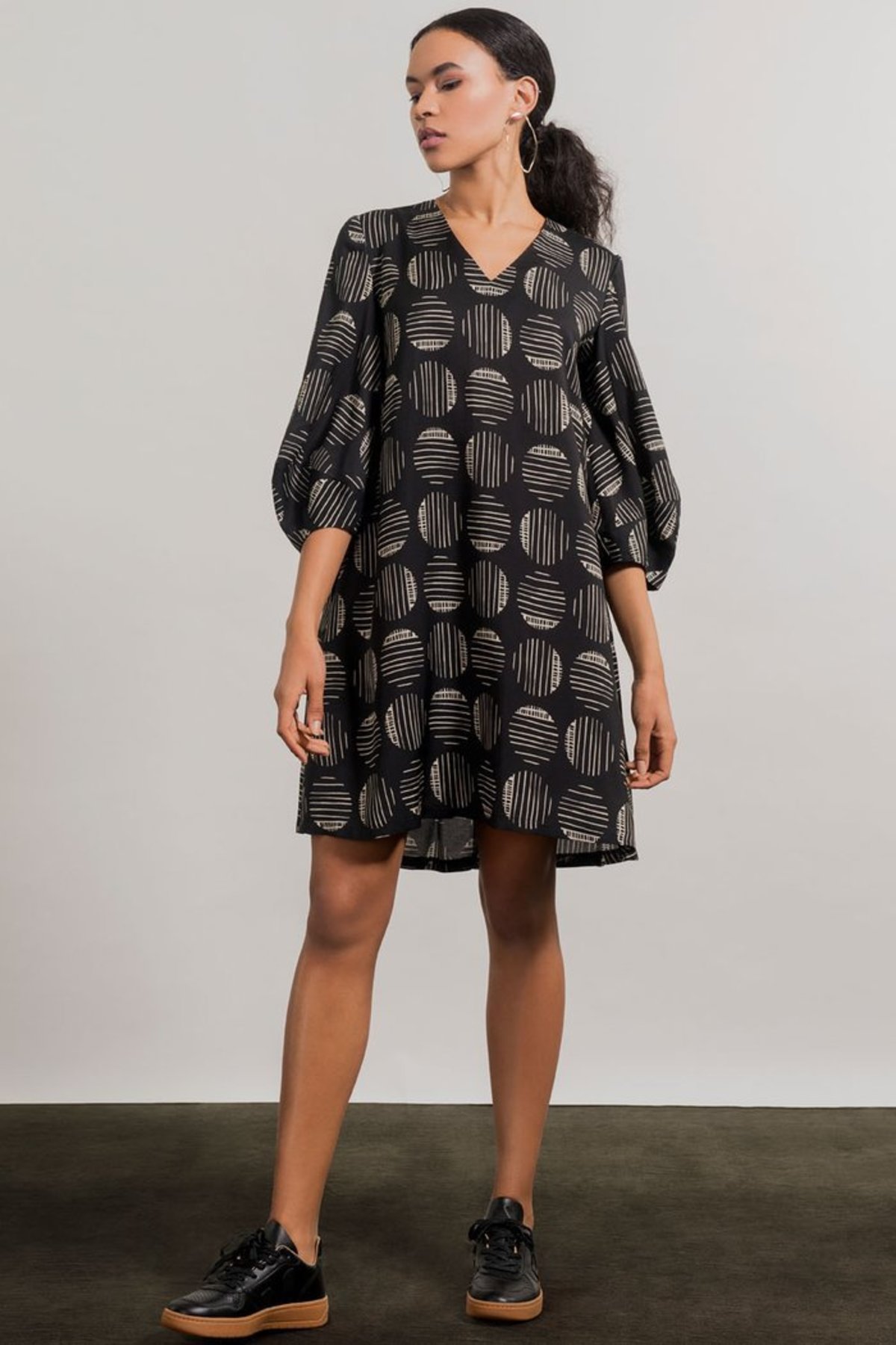Jennifer Glasgow Durga Dress - Black/Ivory Print | Garmentory