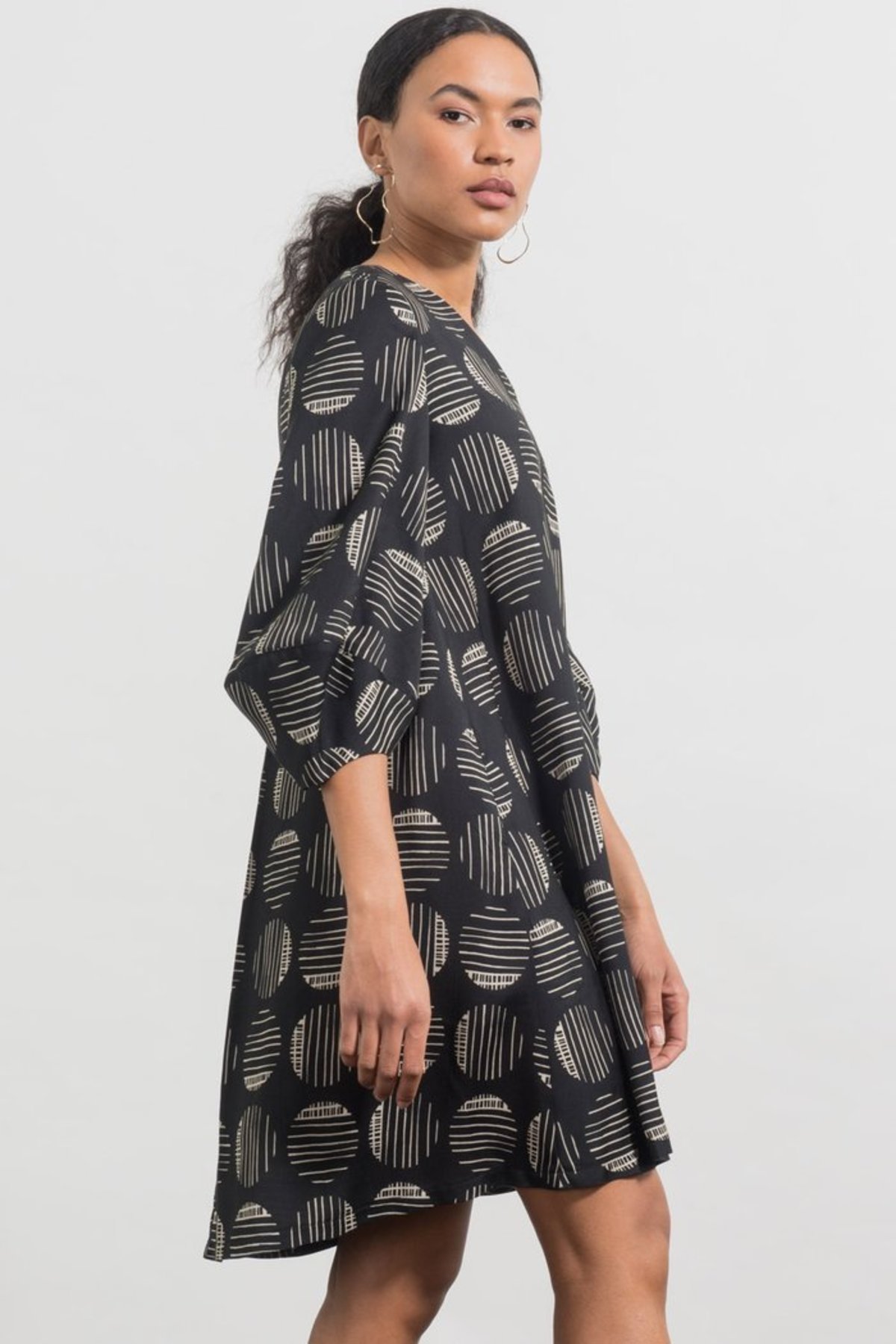 Jennifer Glasgow Durga Dress - Black/Ivory Print | Garmentory