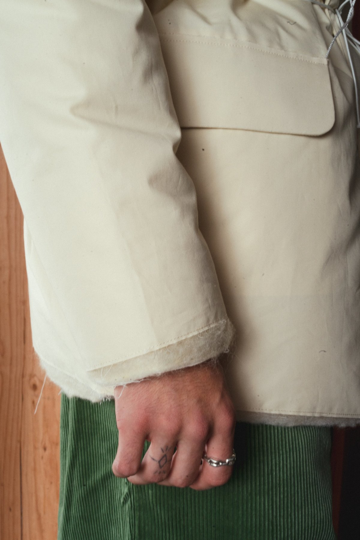 Camiel Fortgens Padded Square Waxed Cotton Jacket - White | Garmentory