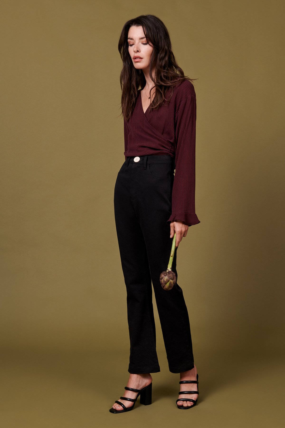 Whimsy + Row Evelyn Top - Plum Stripe | Garmentory