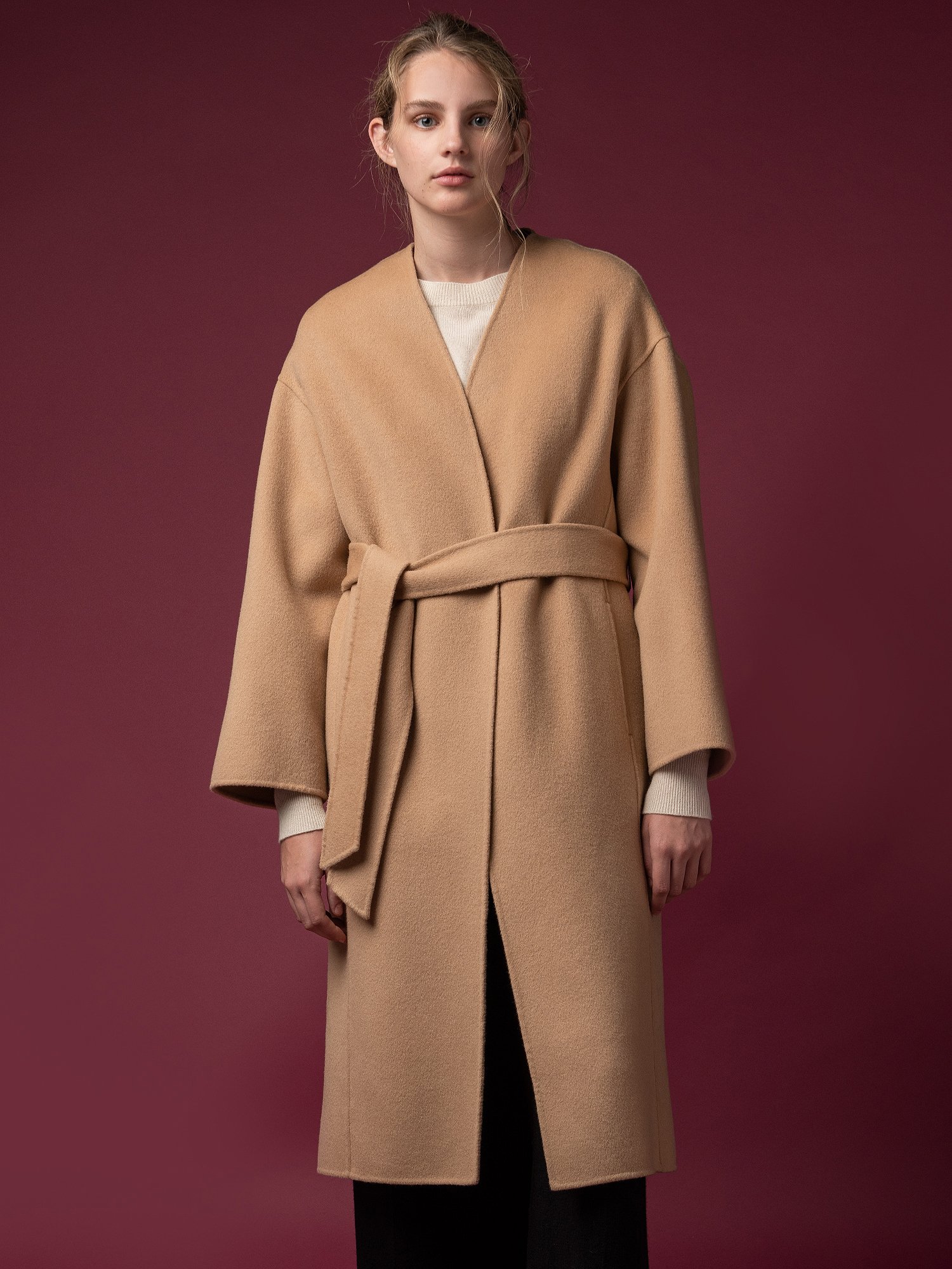 PURE CASHMERE NYC Cashmere Robe Coat - Camel | Garmentory