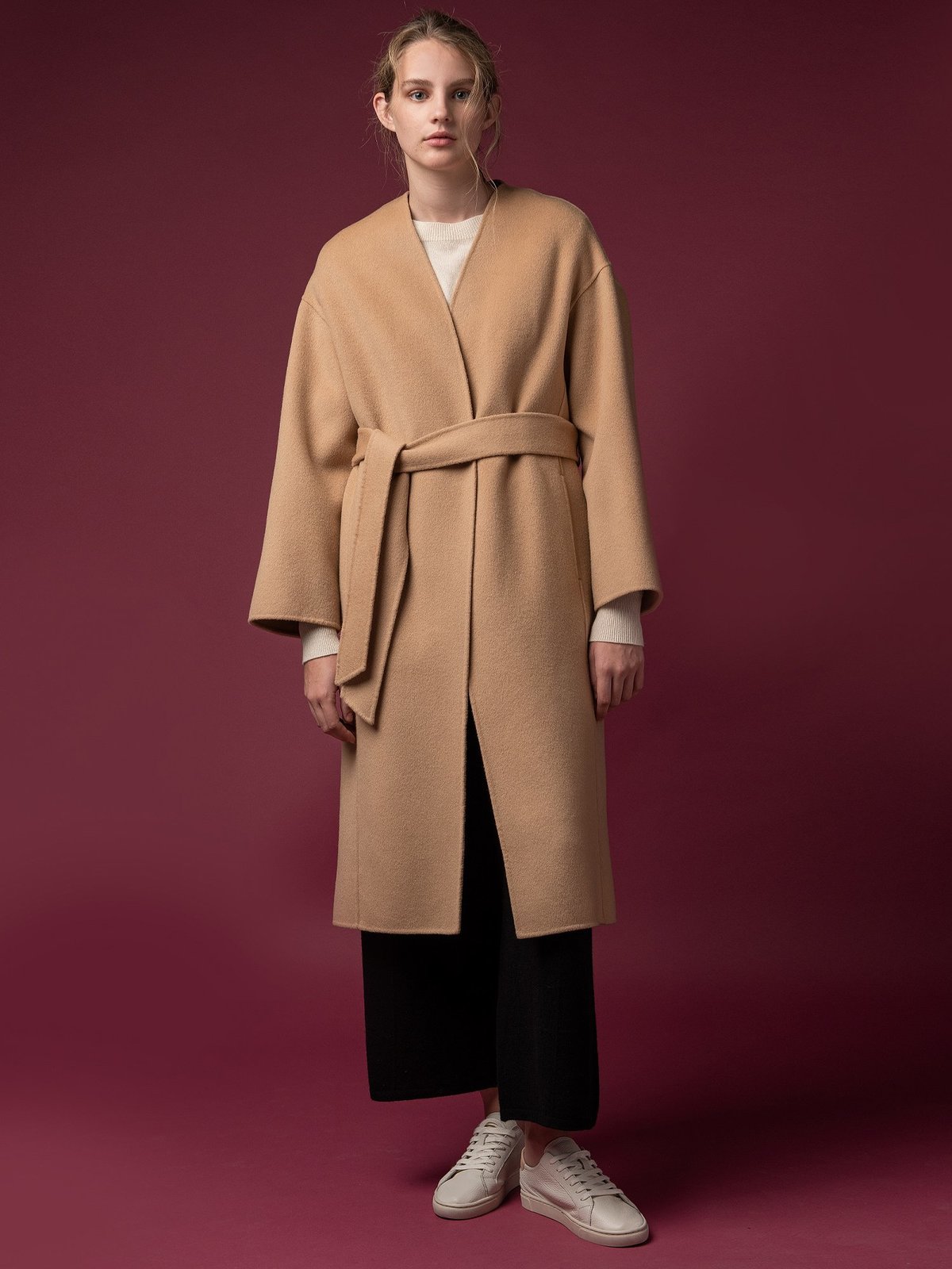 PURE CASHMERE NYC Cashmere Robe Coat - Camel | Garmentory