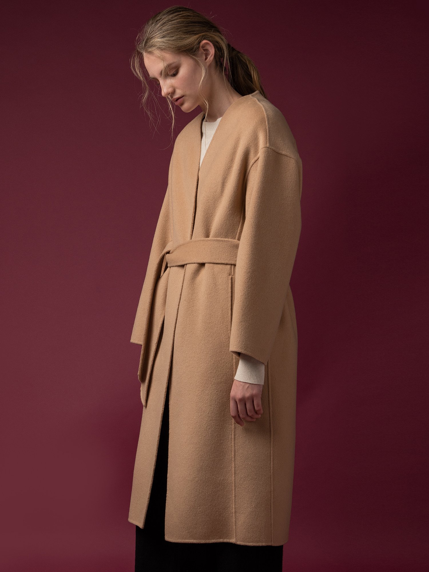PURE CASHMERE NYC Cashmere Robe Coat - Camel | Garmentory