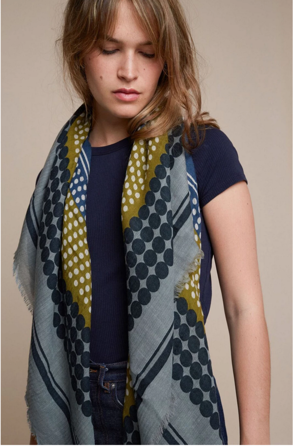 MOIS MONT Wool Scarf - Japan Blue | Garmentory