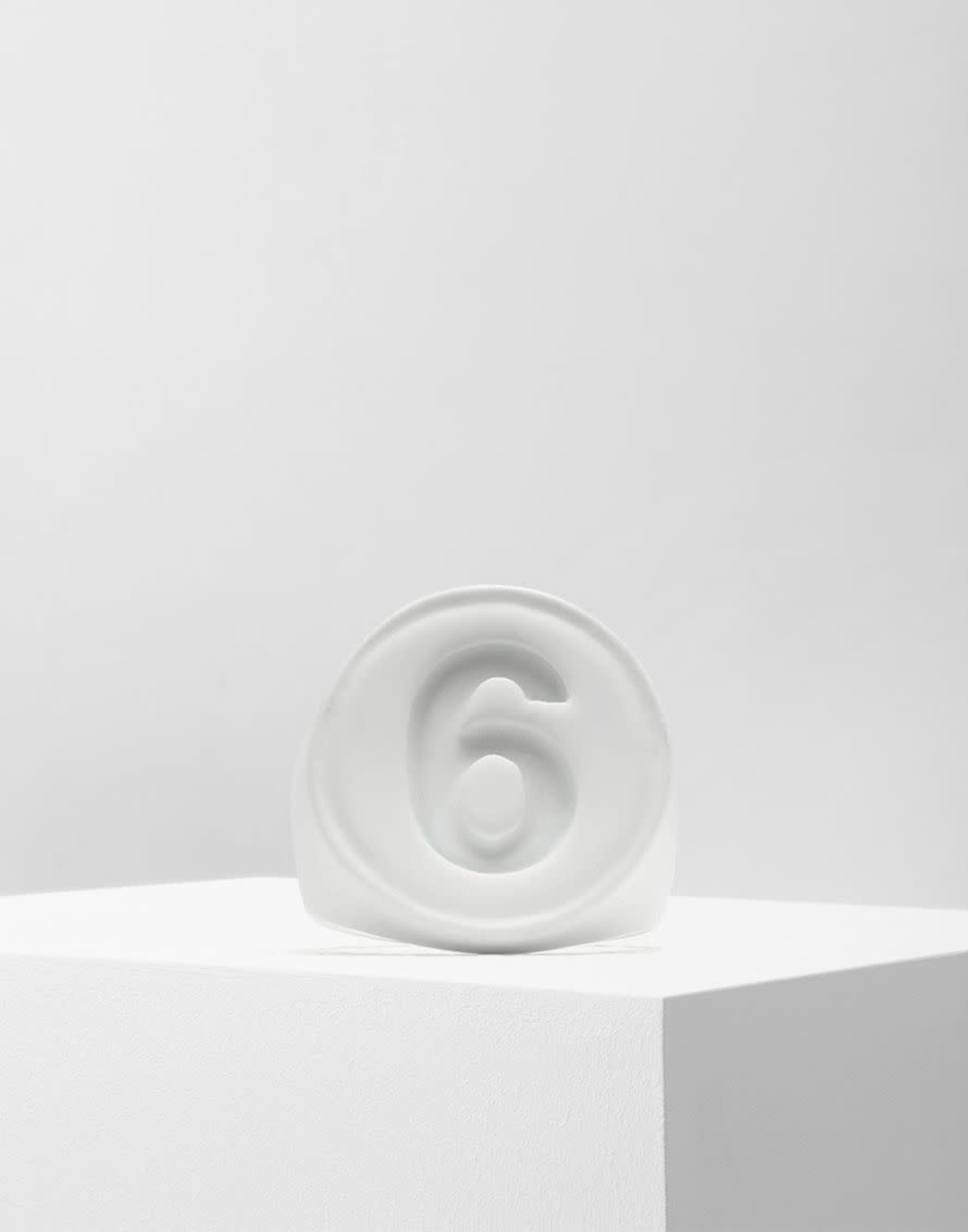 MM6 Maison Margiela 6 Logo Ring - Matte White | Garmentory