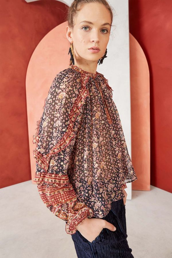 Ulla Johnson Calista Blouse - Midnight | Garmentory