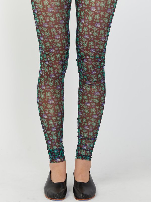 Henrik Vibskov Pollen Turtle Pant - Green Flower | Garmentory