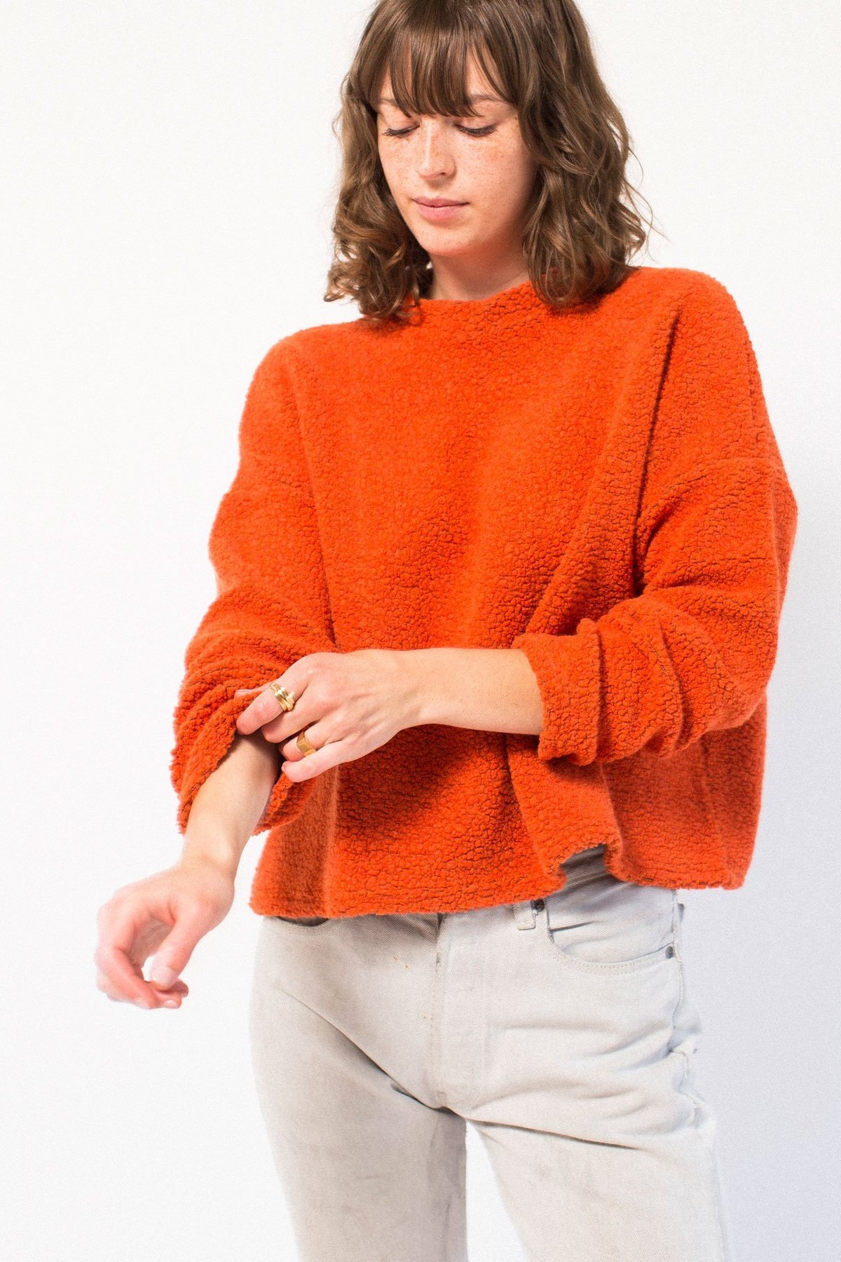 Rita Row Fuzzy Sweatshirt - Orange | Garmentory