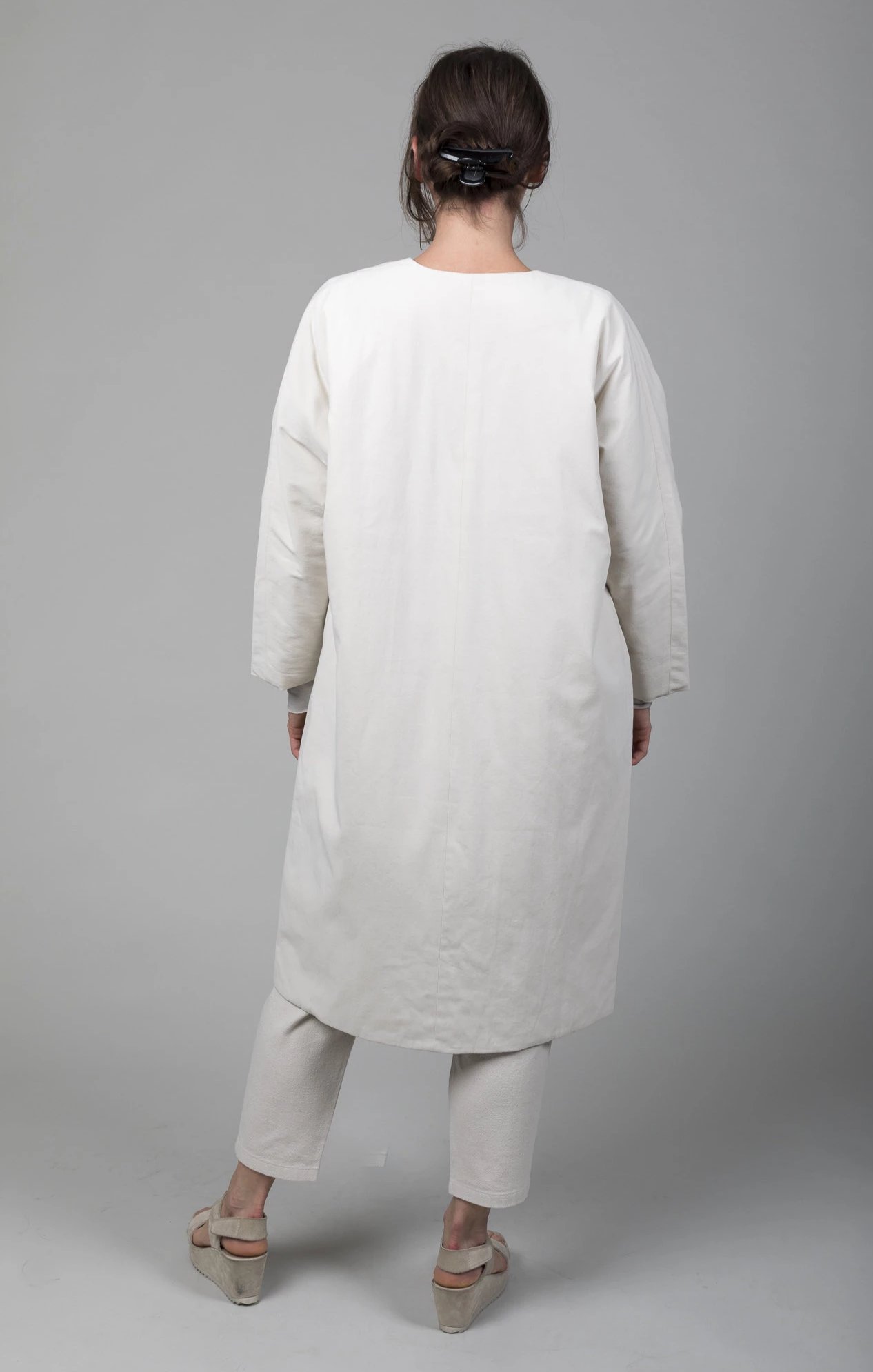 Evam Eva Padded Dolman Long Coat - Ivory | Garmentory